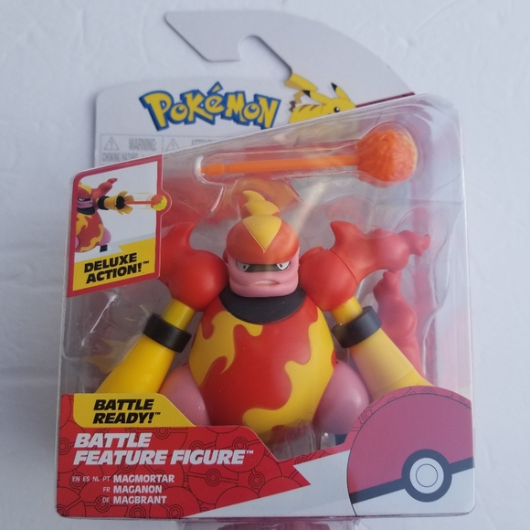 Toys | Jazwares Pokemon Magmortar Battle Feature Figures Deluxe Action ...